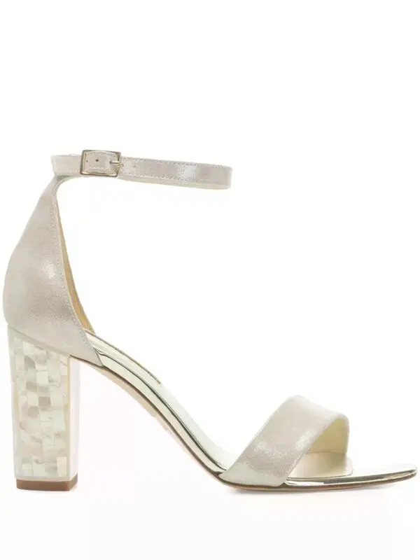 FREYA ROSE Martene Embellished-heel Sandals - Neutrals