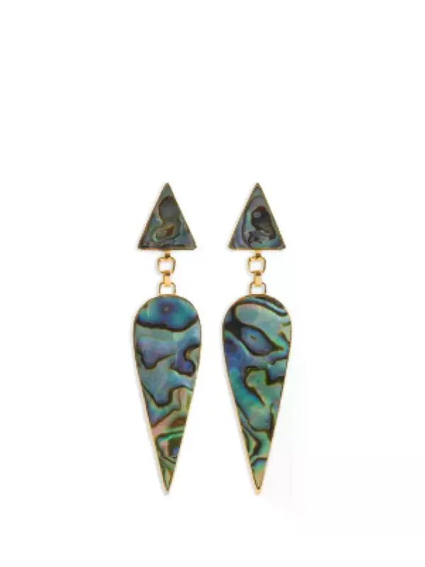 FREYA ROSE Tone 18k Yellow Triangle Detail Drop Earrings - Gold