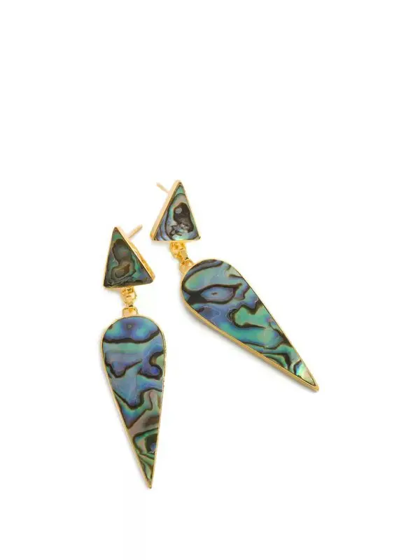 FREYA ROSE Tone 18k Yellow Triangle Detail Drop Earrings