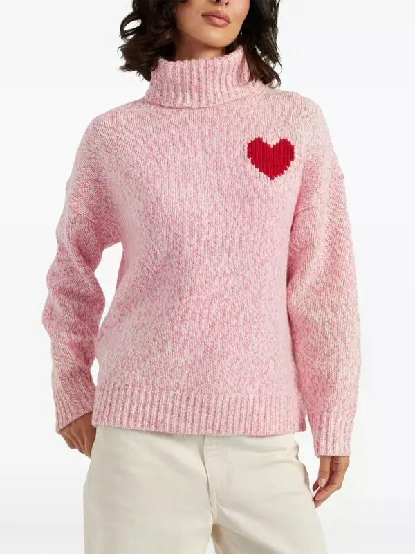 Chinti & Parker Heart Motif Roll Neck Sweater