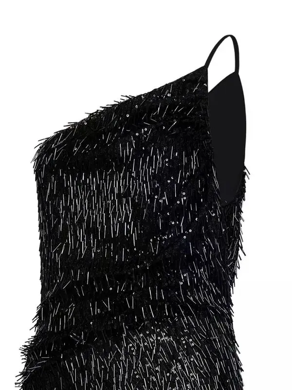 Amen Embellished Beaded One-shoulder Dress