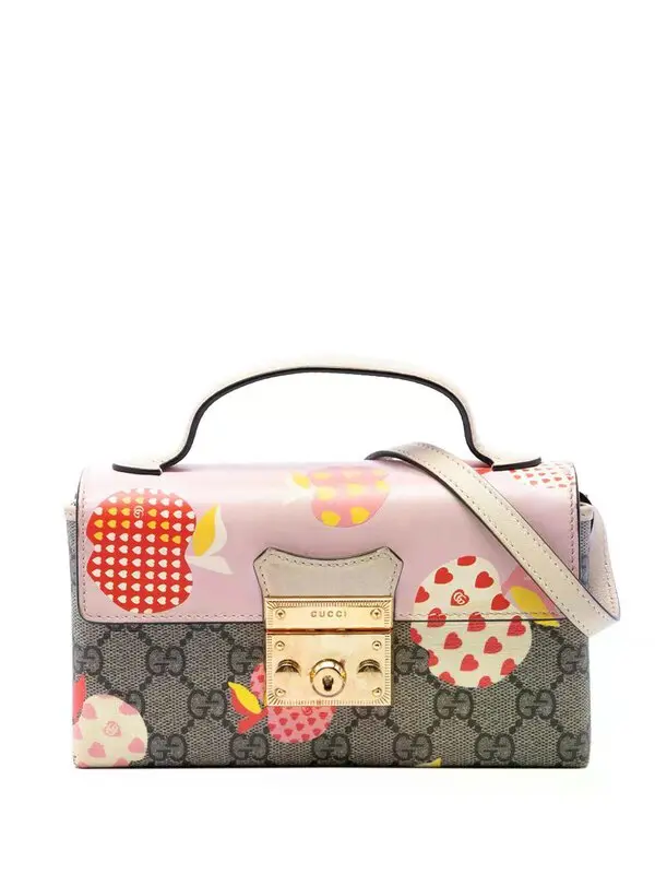 Gucci Mini Gg Supreme Monogram Les Pommes Padlock Satchel