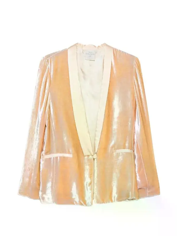 FORTE_FORTE Velvet Shawl Lapel Blazer - Neutrals