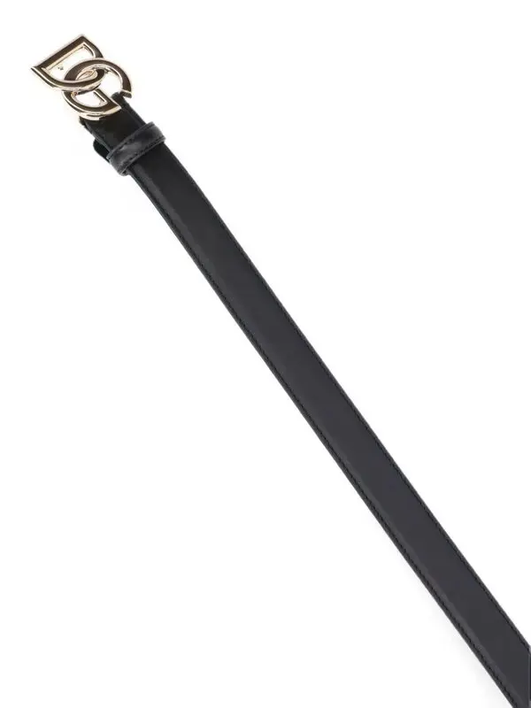 Dolce & Gabbana Calfskin Belt With Gold-plated Logo Buckle
