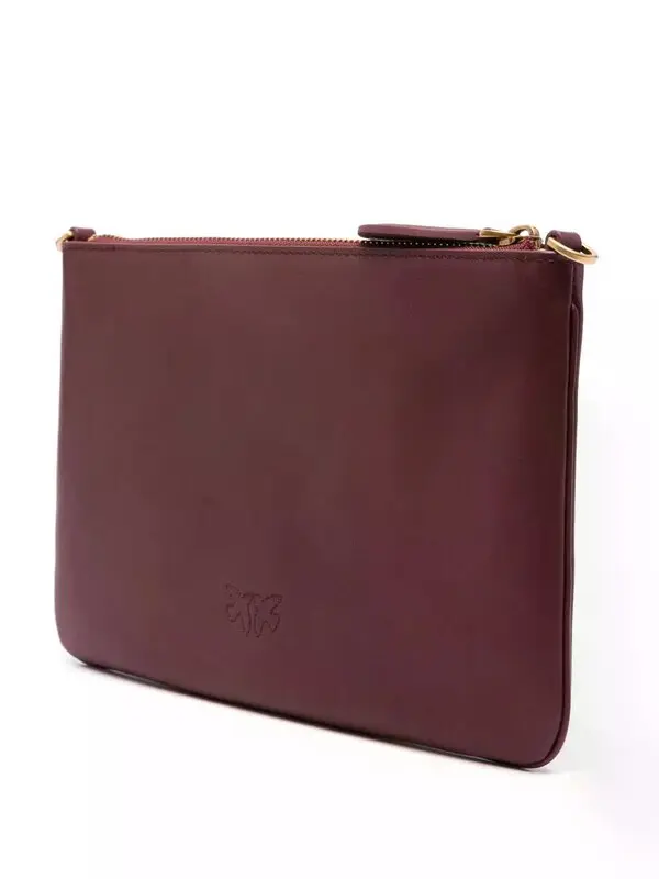 Pinko Flat Love Leather Crossbody Bag