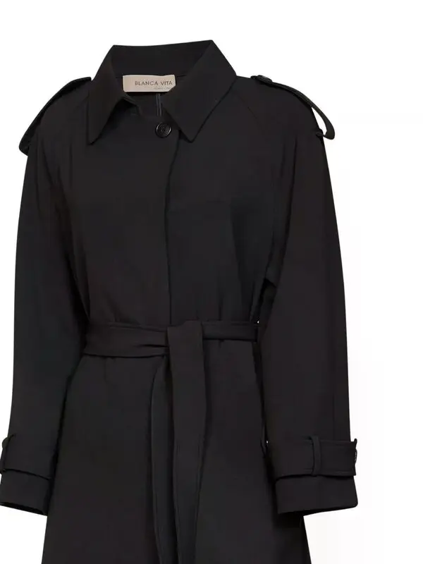 BLANCA VITA Belted Raglan-sleeve Trench Coat