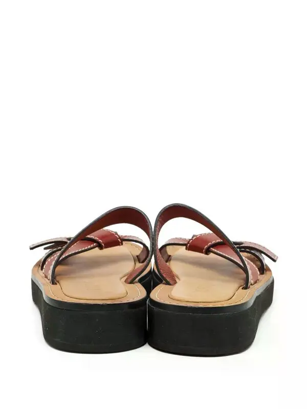 Loewe Gate Knotted Leather Sandals - Brown