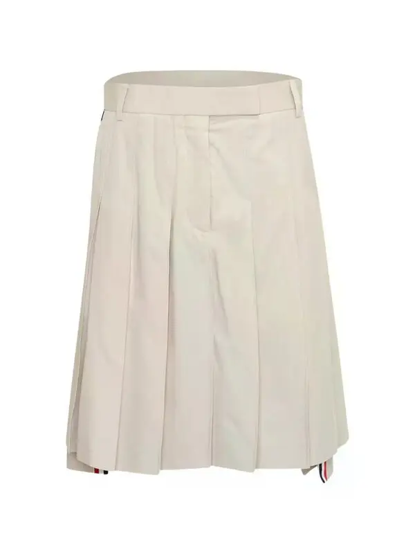 Thom Browne Cotton Suiting Pleated Skirt