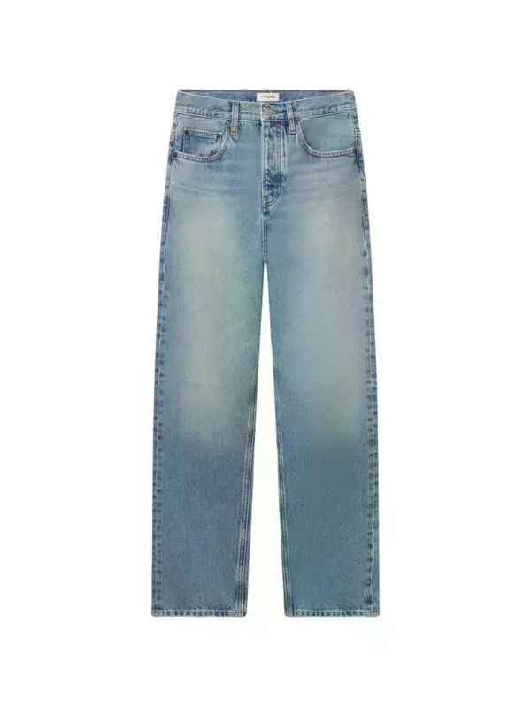 FRAME Faded Straight-leg Jeans - Blue