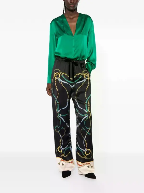 FORTE_FORTE Chain-print Trousers