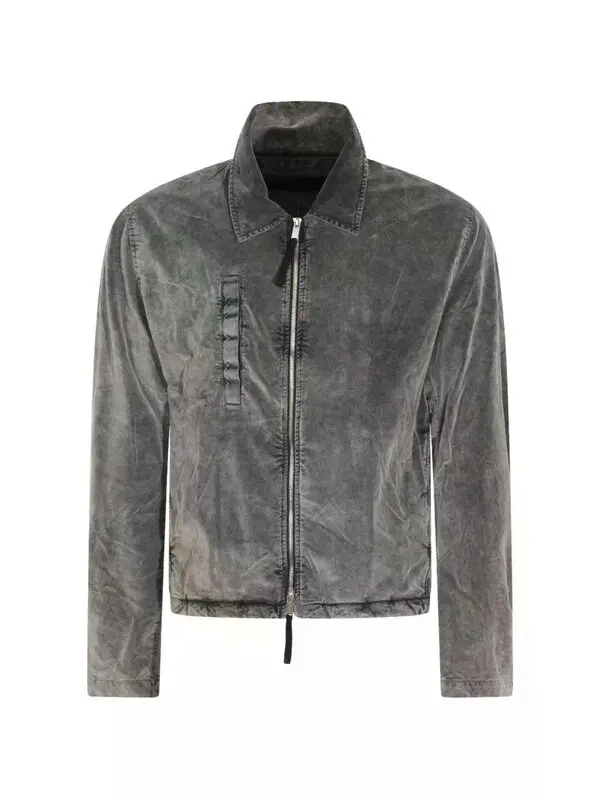 THOM KROM Faded Effect Zip-up Denim Jacket