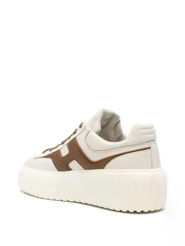 Hogan Platform H-logo Leather Sneakers - Neutrals