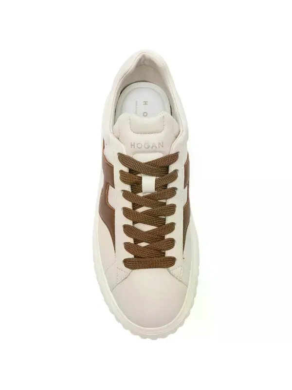 Hogan Platform H-logo Leather Sneakers - Neutrals