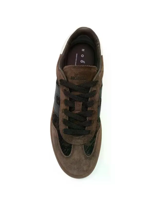 Hogan Suede Houndstooth Lace-up Sneakers