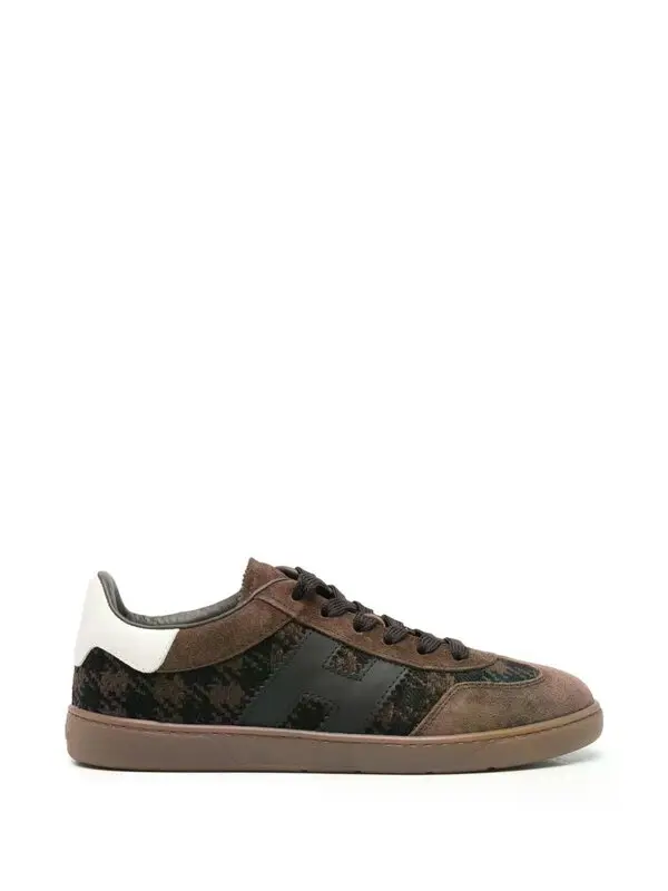 Hogan Suede Houndstooth Lace-up Sneakers