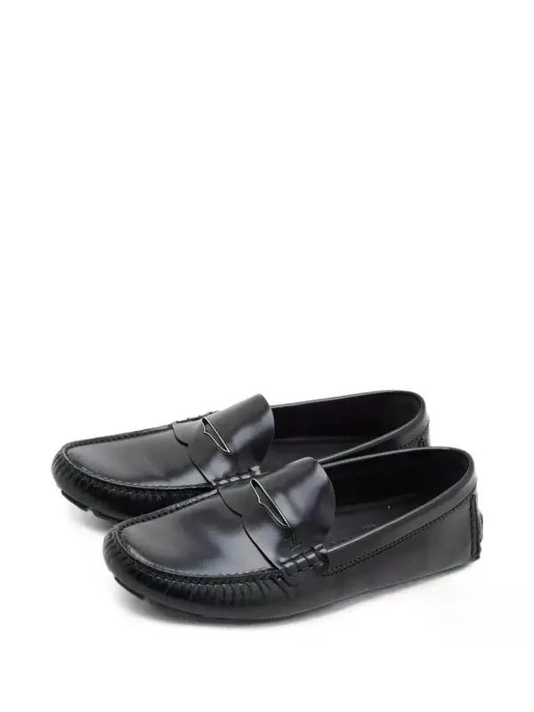LOUIS VUITTON Logo-embossed Leather Loafers