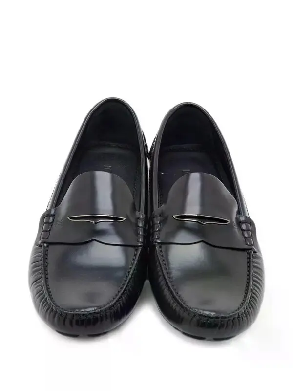 LOUIS VUITTON Logo-embossed Leather Loafers