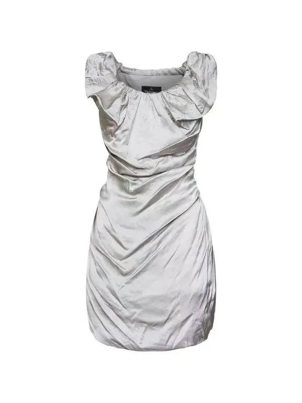 VIVIENNE WESTWOOD Twisted Effect Mini Dress - Silver