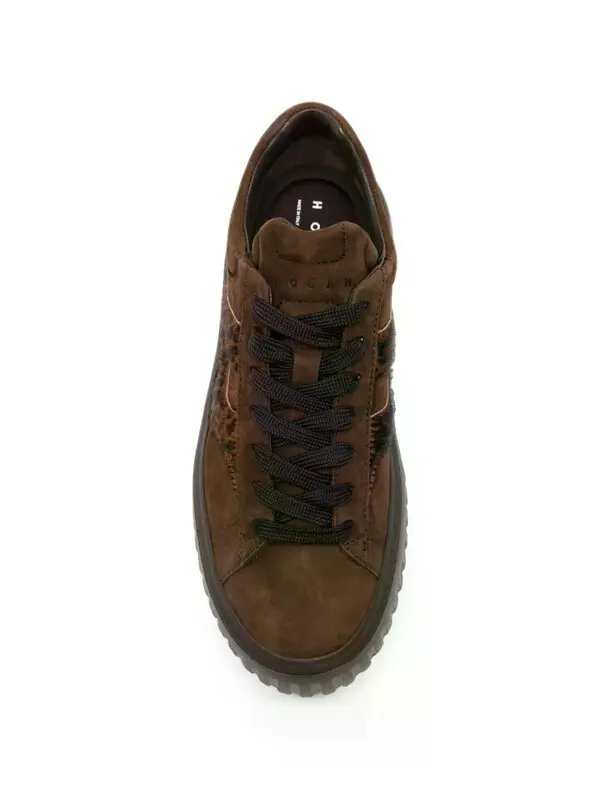 Hogan Leopard-print Suede Sneakers