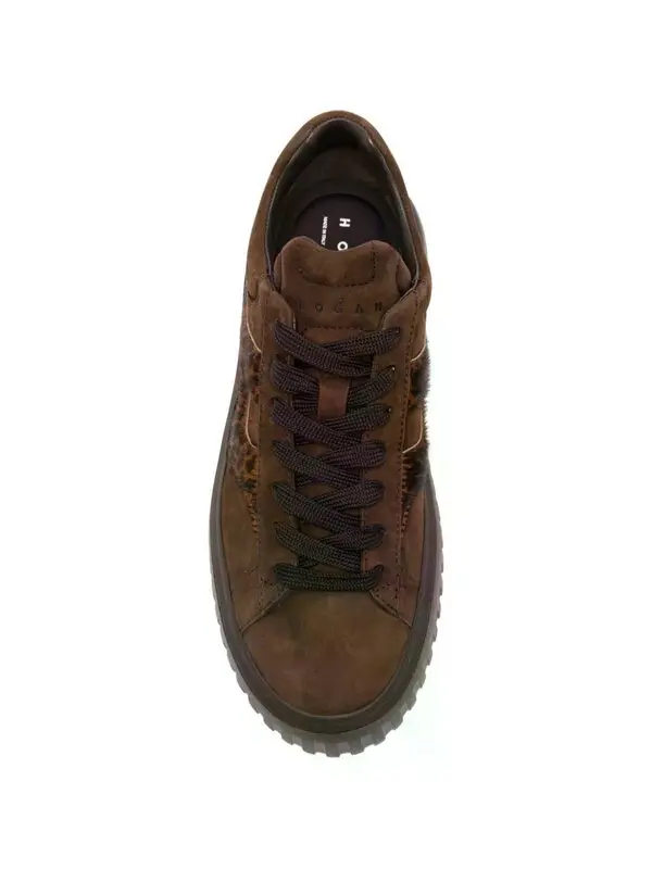 Hogan Leopard-print Suede Platform Sneakers