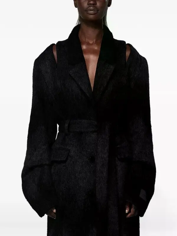 SRVC STUDIO Breakfast Zip-detail Belted Coat