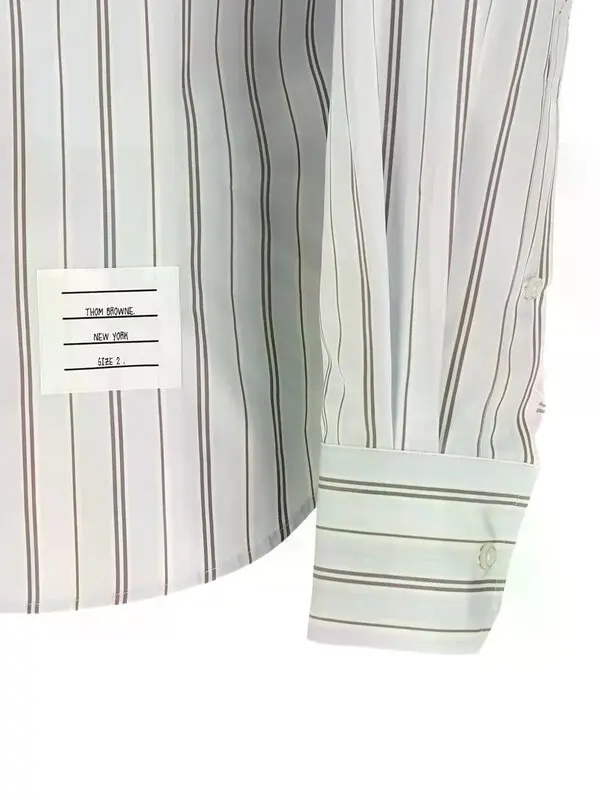 Thom Browne Poplin Hairline Stripe Shirt With Armbands