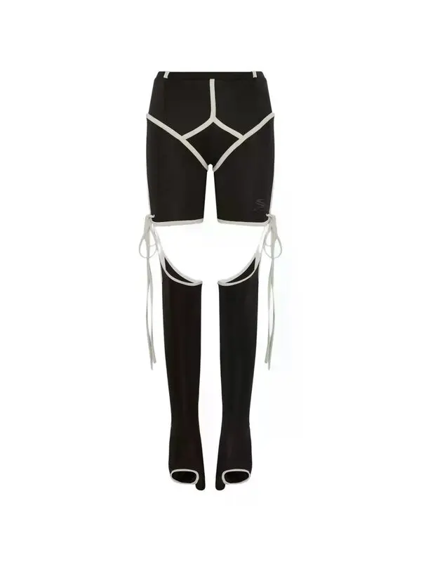 SRVC STUDIO Contour-panel Tie-detail Shorts