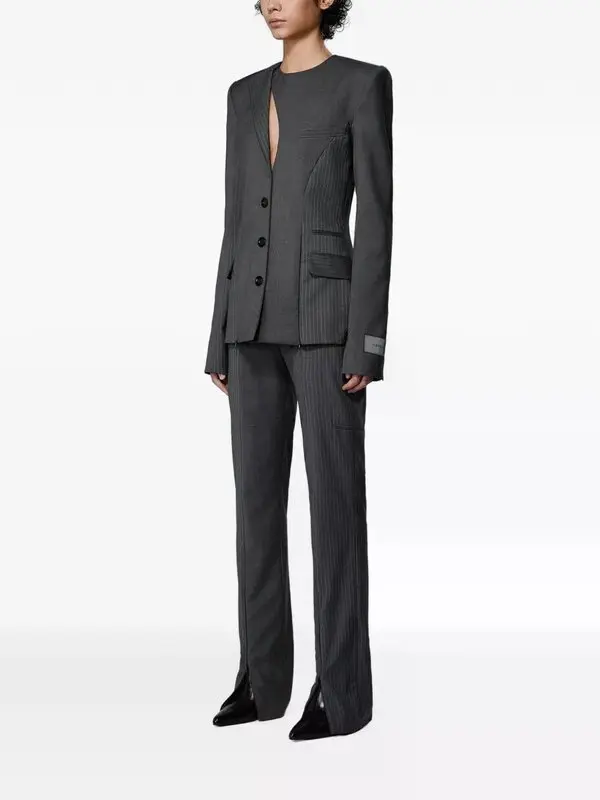 SRVC STUDIO Cut-out Pinstripe Jacket