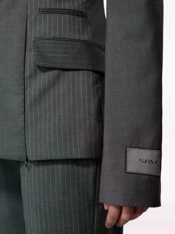 SRVC STUDIO Cut-out Pinstripe Jacket