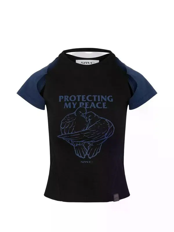 SRVC STUDIO Protecting My Peace" Cut-out T-shirt