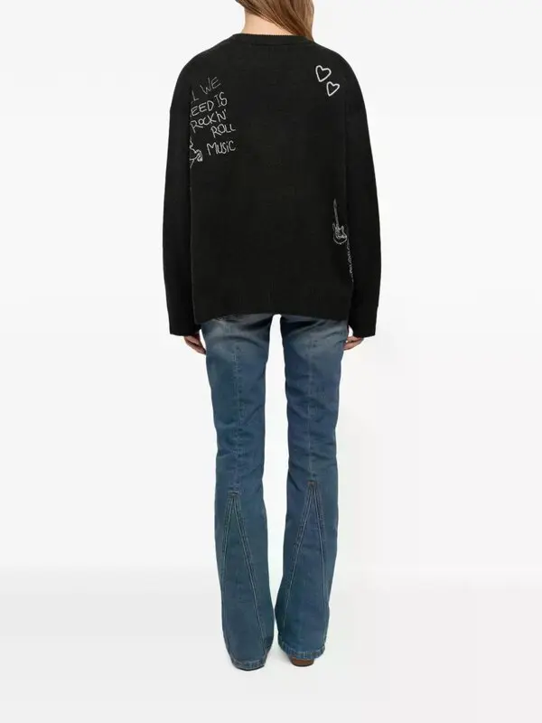 Zadig&Voltaire Mikyz Intarsia-knit V-neck Sweater