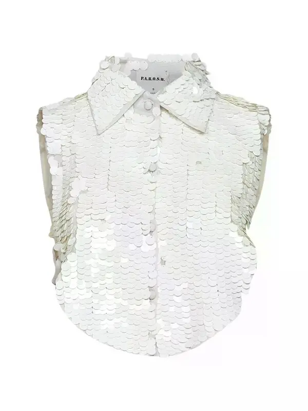 P.a.r.o.s.h Sleeveless Sequin Embellished Shirt
