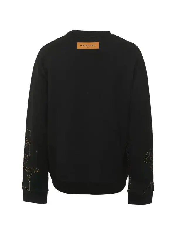 LOUIS VUITTON Embroidered Music Line Crew Neck Sweater