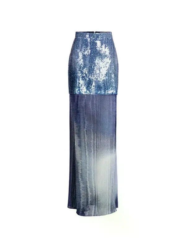 Silvia Tcherassi Amalia Sequin-embellished Moiré Maxi Skirt