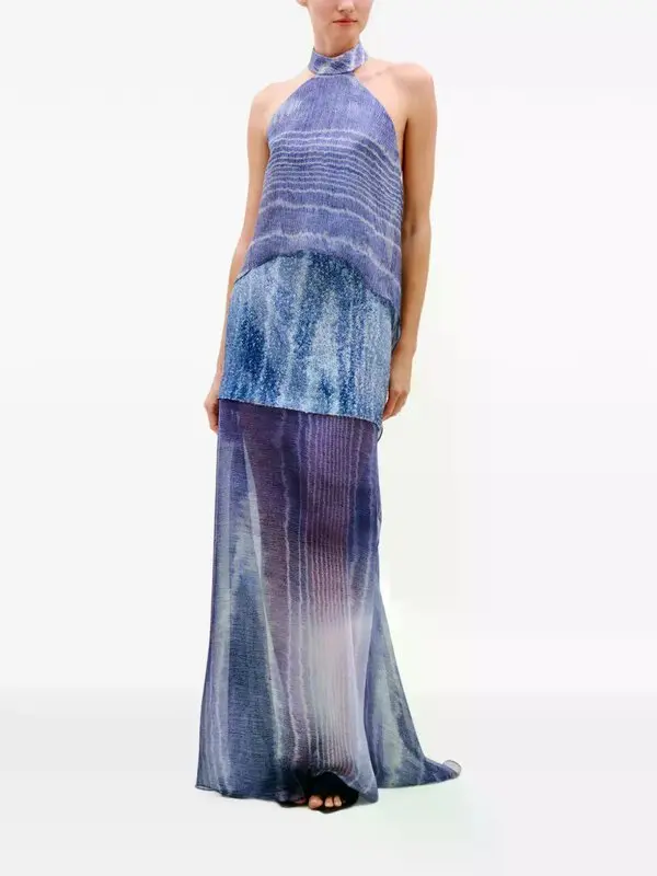 Silvia Tcherassi Amalia Sequin-embellished Moiré Maxi Skirt