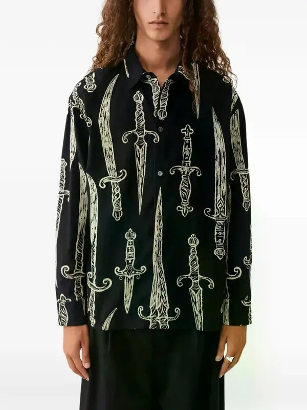 A KIND OF GUISE Derbin Sword-print Long-sleeved Shirt