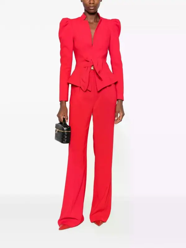 Elisabetta Franchi Bow Detail Peplum Blazer