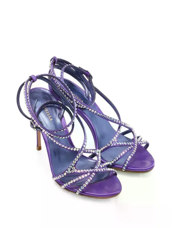 LE SILLA Crystal-embellished Ankle-strap Sandals