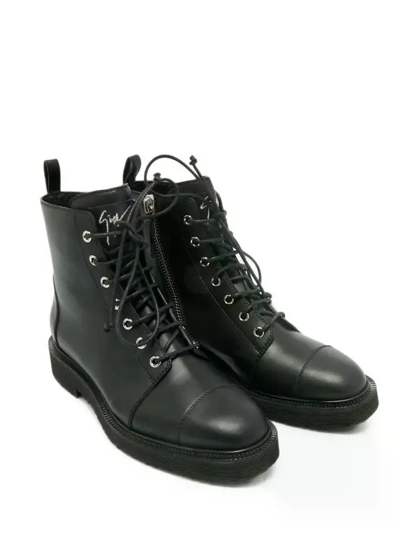 GIUSEPPE ZANOTTI Toluse Lace-up Leather Combat Boots