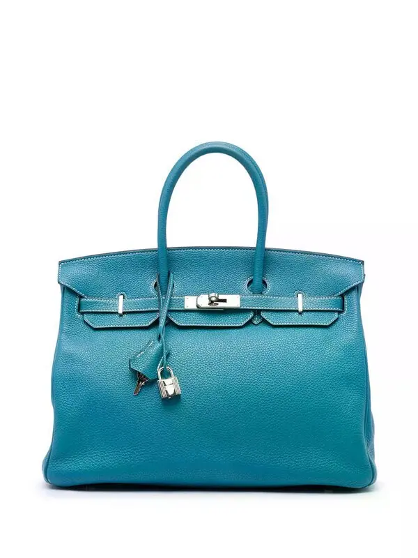 Hermès 1997-2014 Clemence Birkin Retourne 35 Handbag - Blue