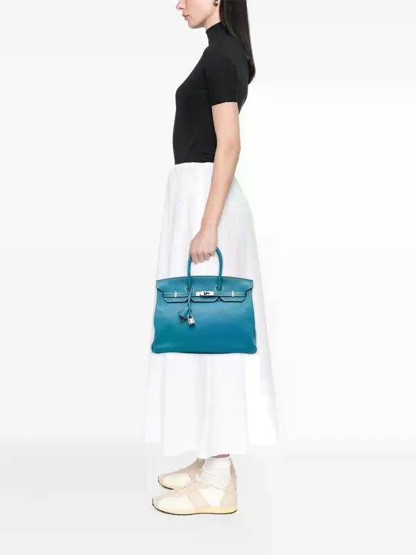 Hermès 1997-2014 Clemence Birkin Retourne 35 Handbag - Blue