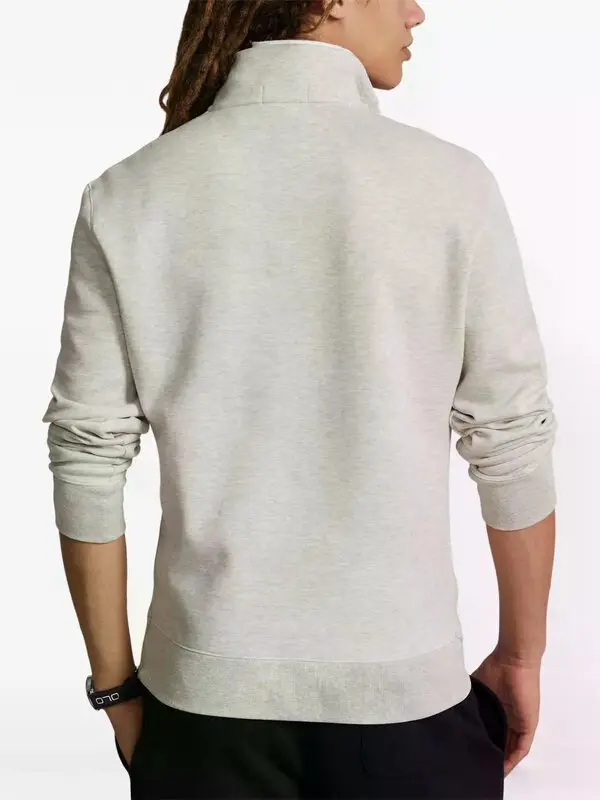 Polo Ralph Lauren Quarter-zip Logo-embroidered Sweater - Grey