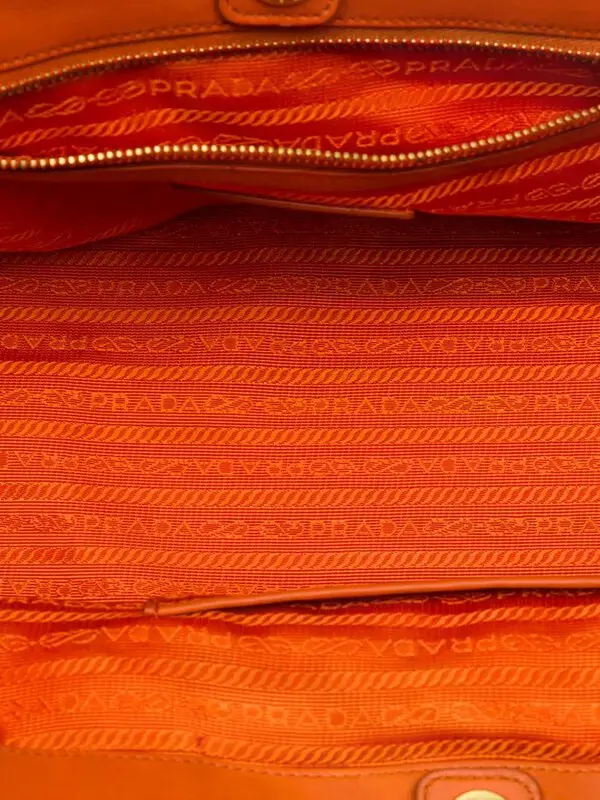 Prada 2013-2026 Vitello Daino Front Zip Open Convertible Tote Satchel