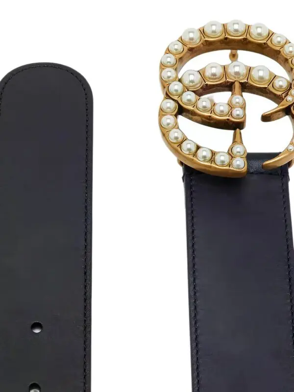 Gucci Gg Marmont Pearl-embellished Belt