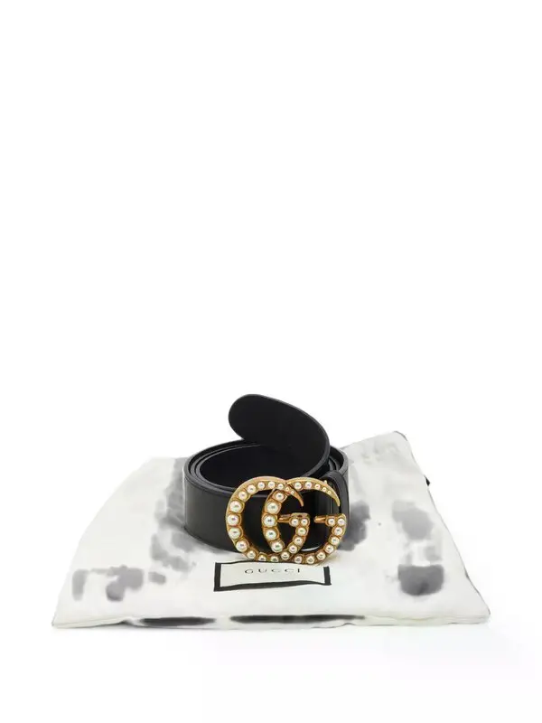 Gucci Gg Marmont Pearl-embellished Belt