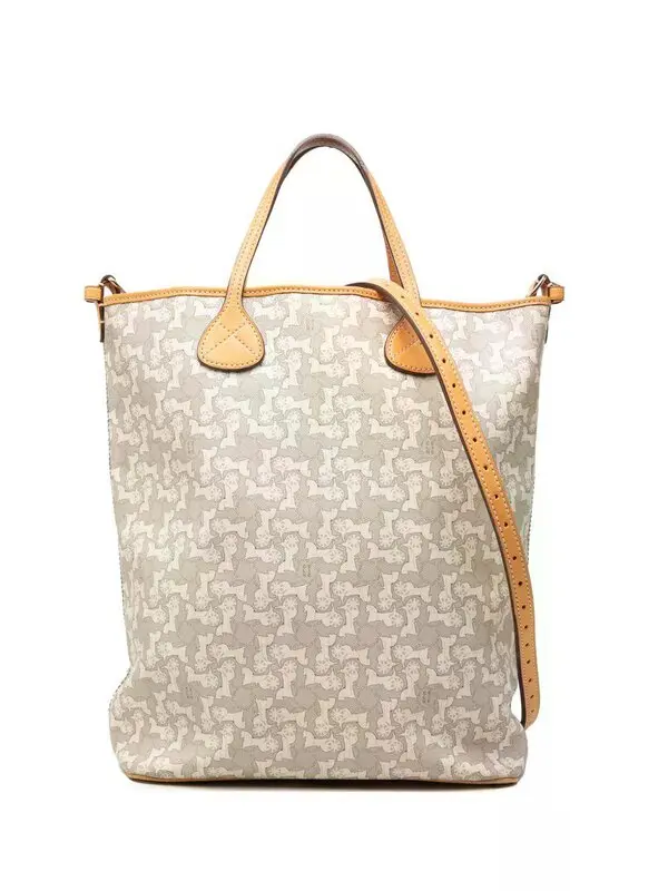 Celine 2008 Horse Carriage Coated Canvas Convertible Tote Satchel - Grey