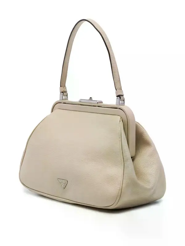 Prada 2000-2013 Goatskin Madras Cerniera Frame Handbag