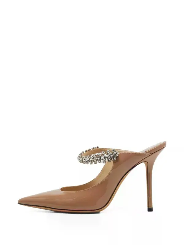 JIMMY CHOO Bing Crystal-embellished Mules - Neutrals