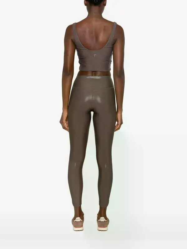 MACRON O.n.e. Cropped V-neck Top - Brown