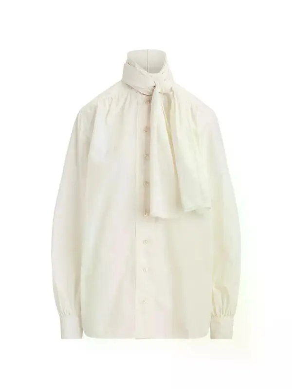 Polo Ralph Lauren Pussy-bow Button-down Blouse - Neutrals